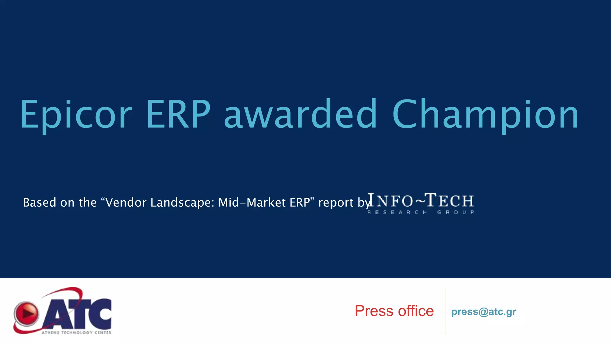 Epicor ERP awarded Champion | PPTX