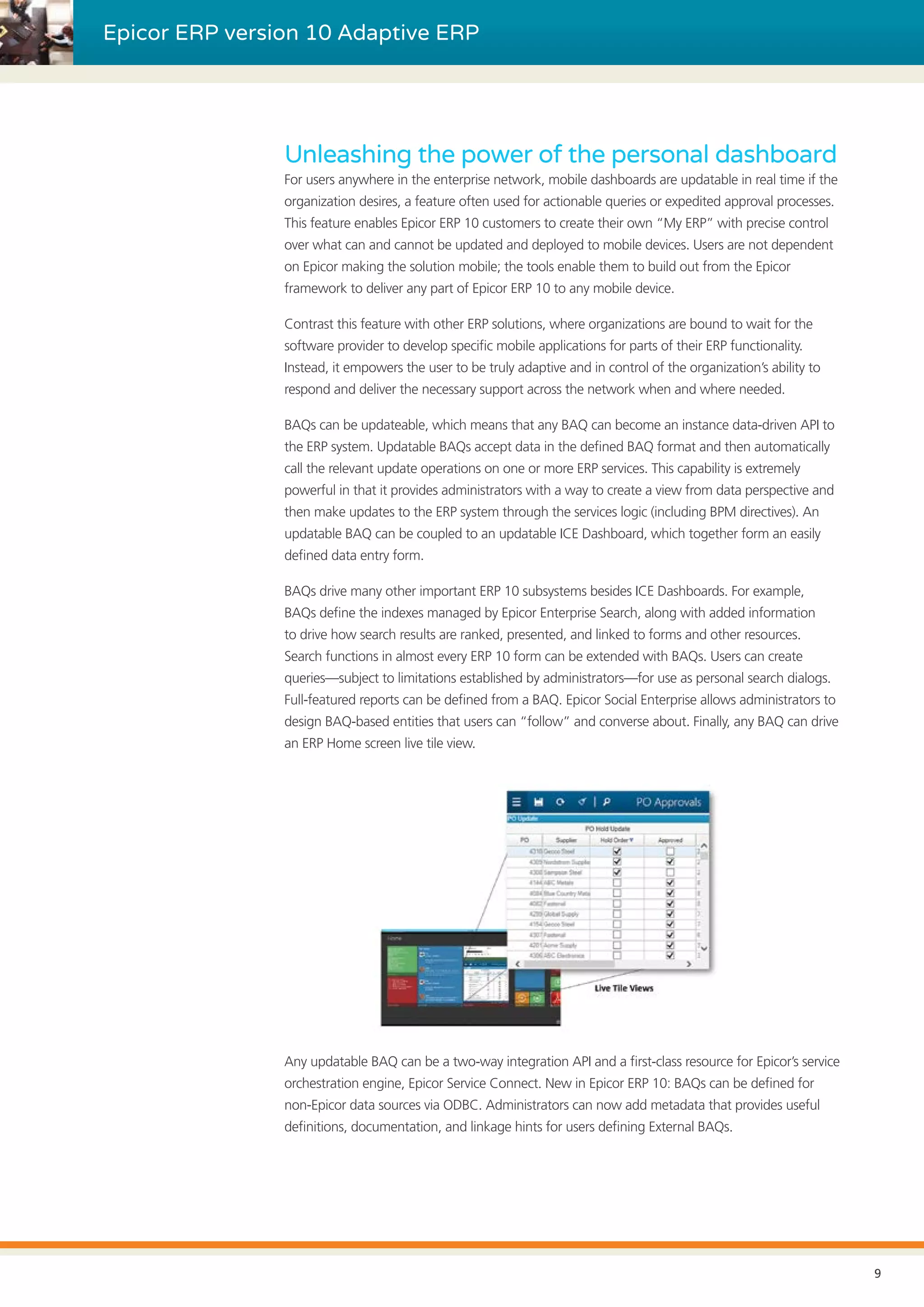 Epicor Erp 10 Adaptive Erp Pdf Databases Computer Software And