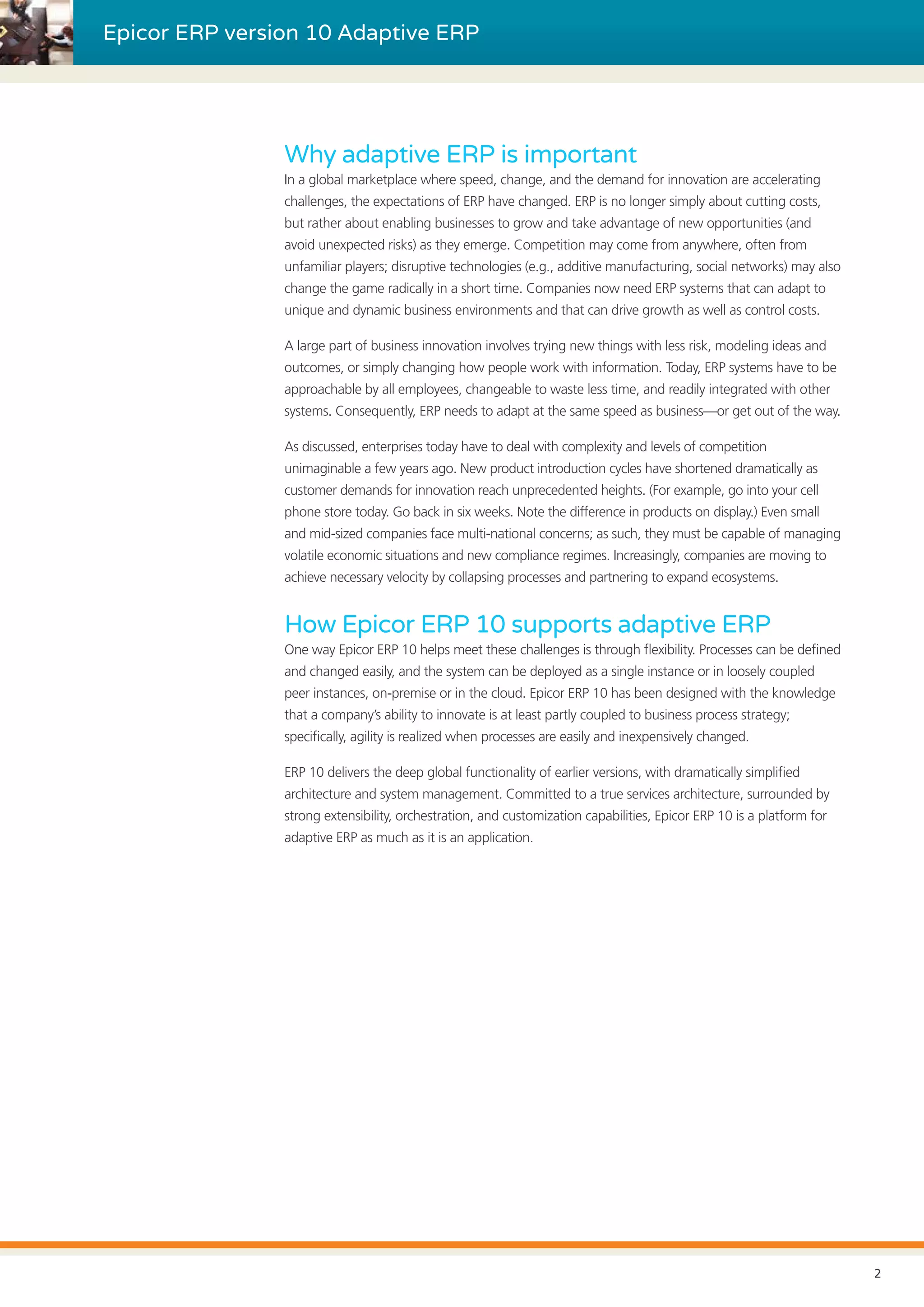 Epicor Erp 10 Adaptive Erp Pdf Databases Computer Software And