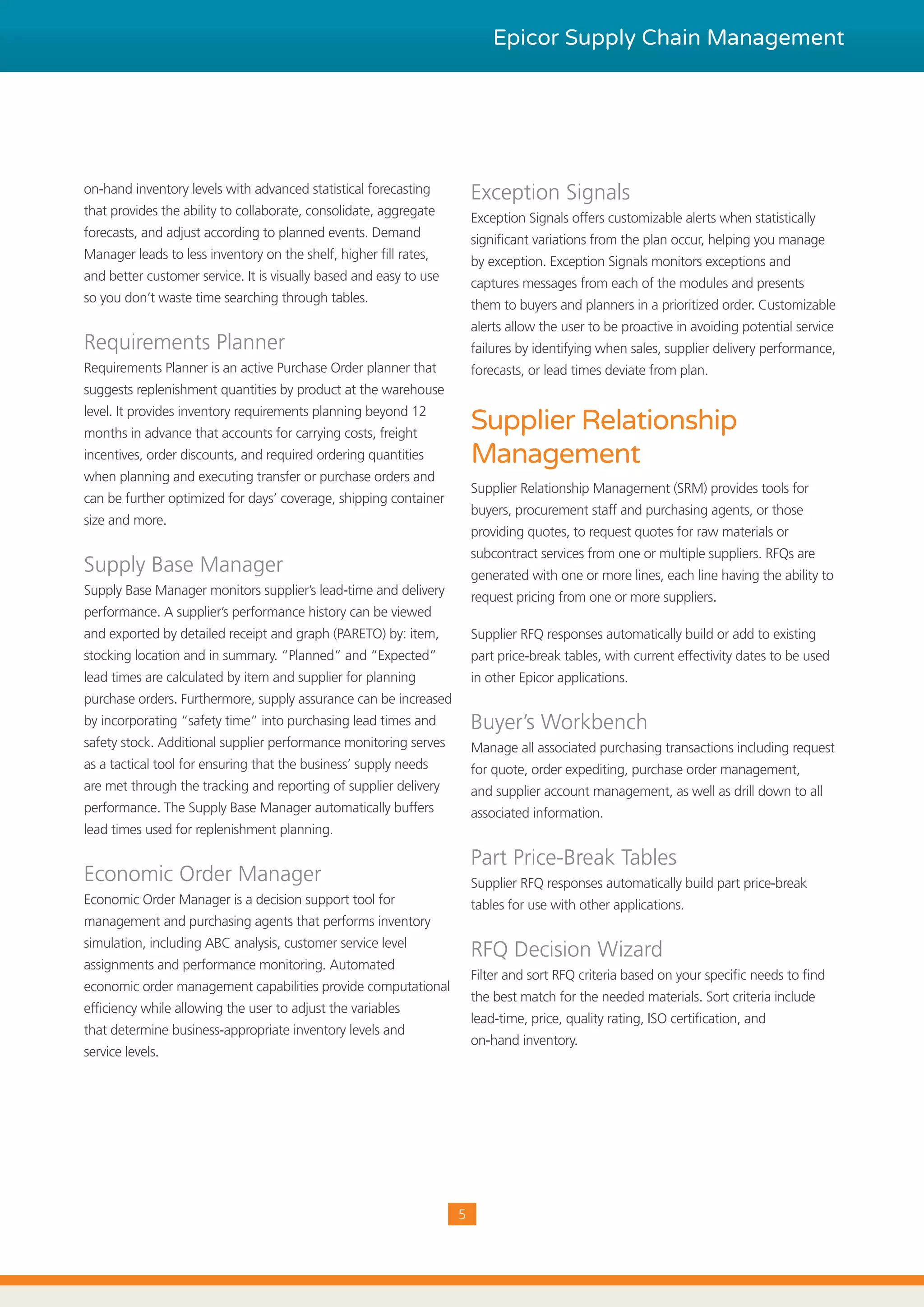 Epicor supply chain management | PDF