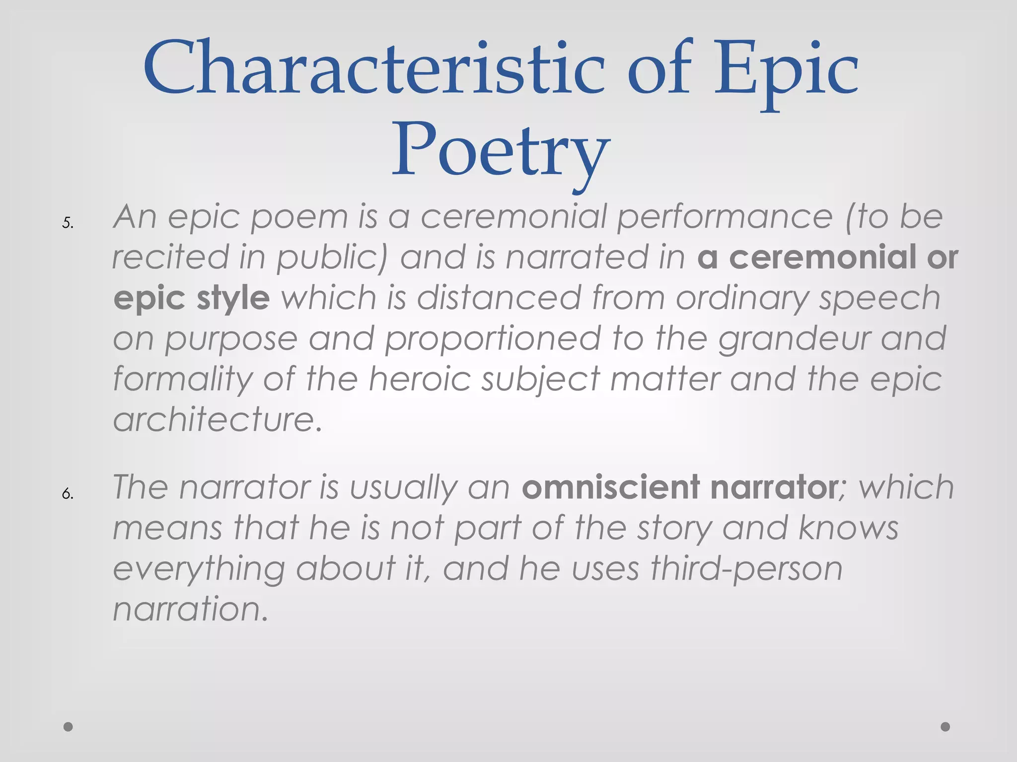 Epic poetry ppt (Roberto Santiago) | PPT