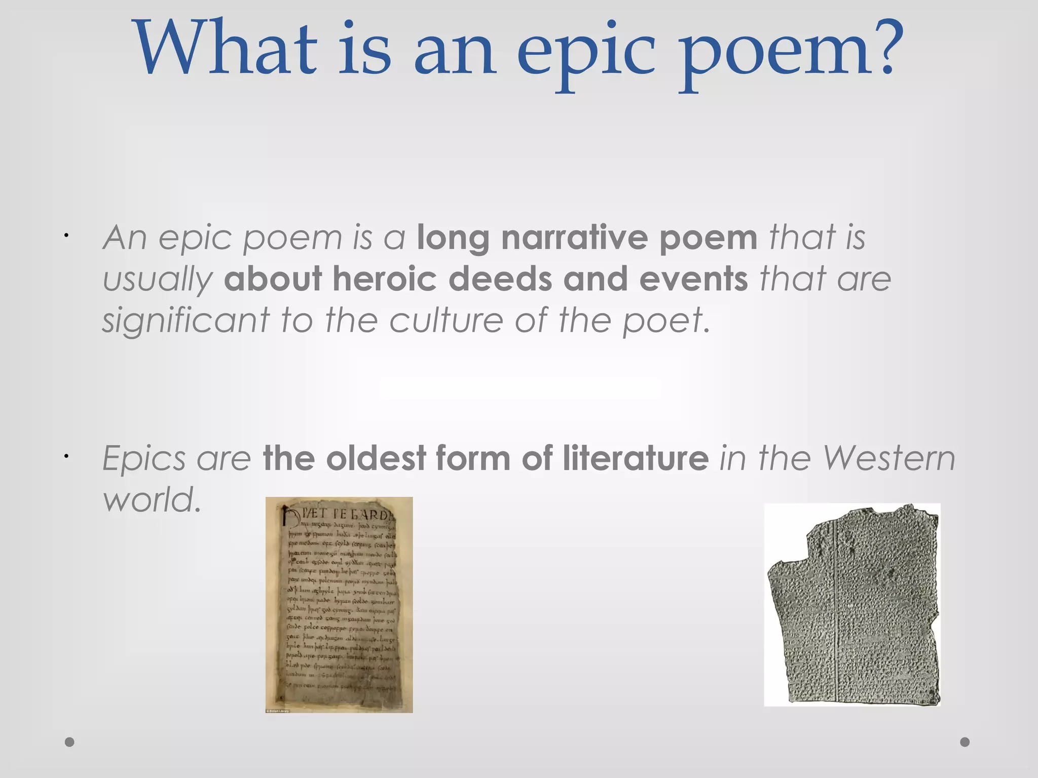 Epic poetry ppt (Roberto Santiago) | PPT