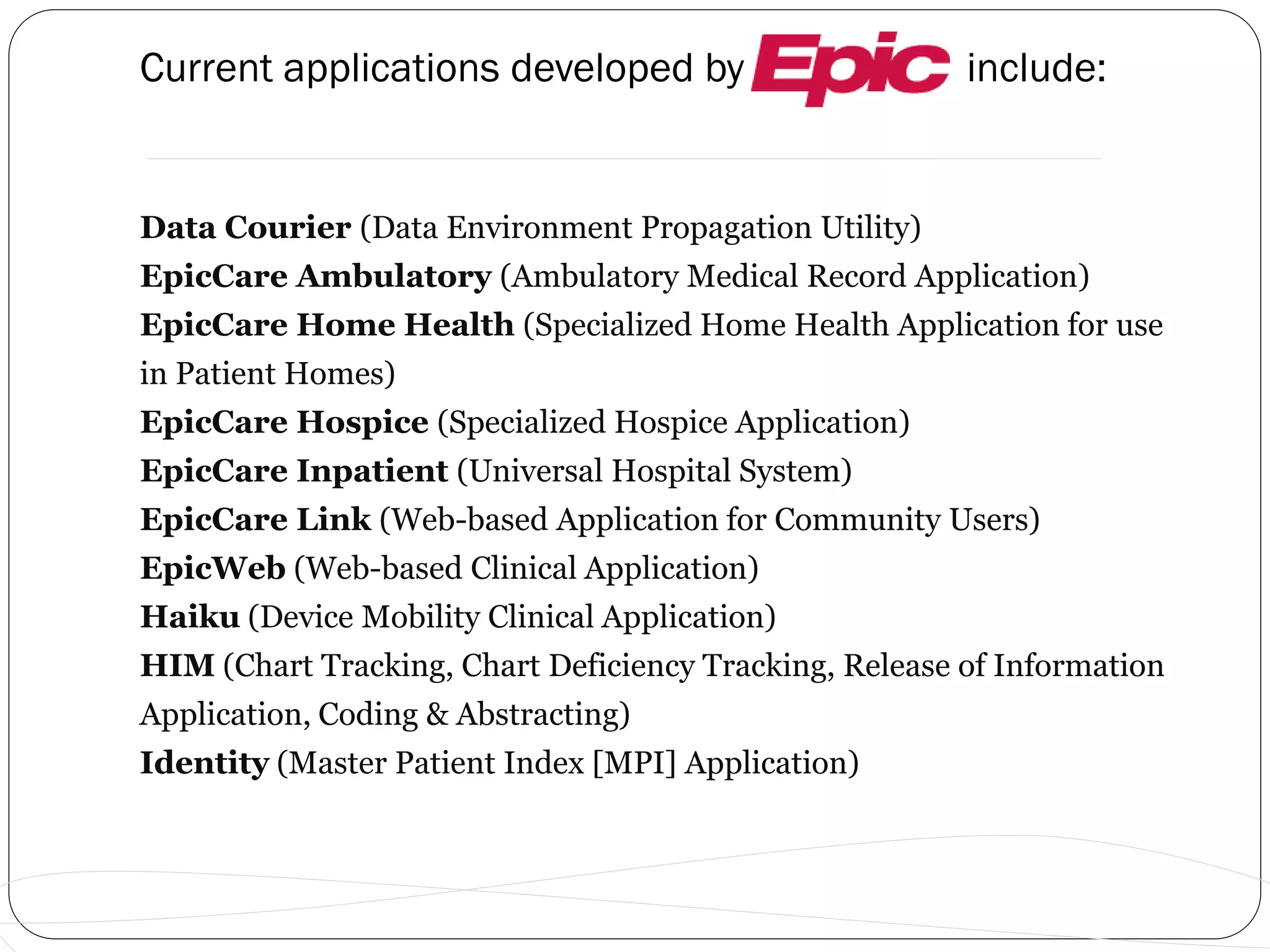 Epic presentation | PDF