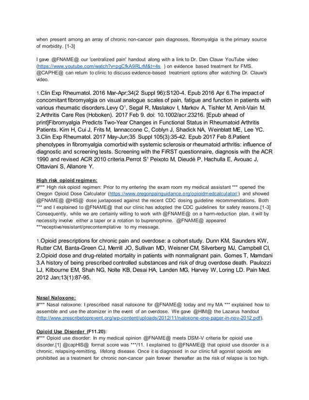 Epic smart phrases for CNP scenarios | DOCX | Substance Abuse ...