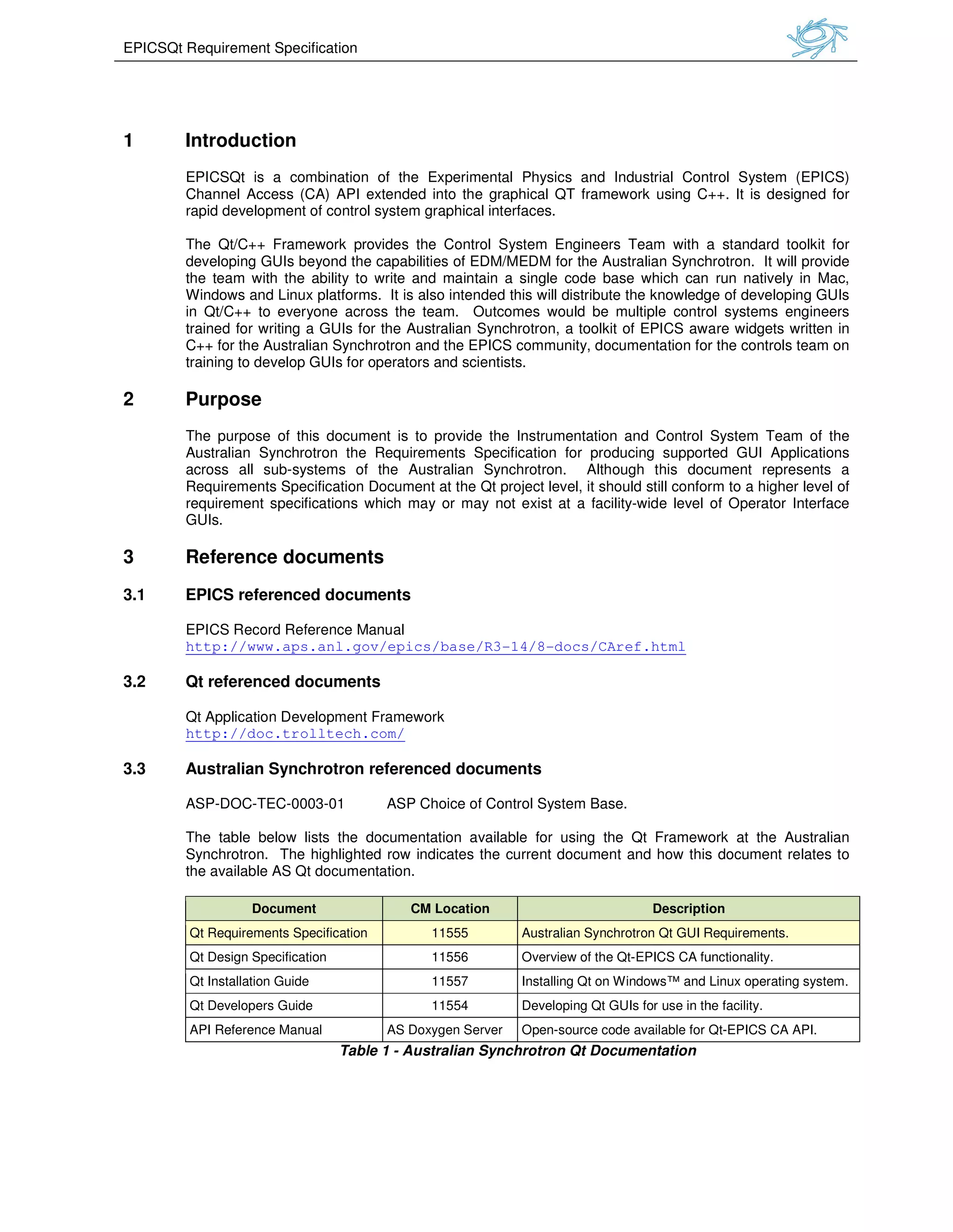 Epics Qt requirements specification | PDF