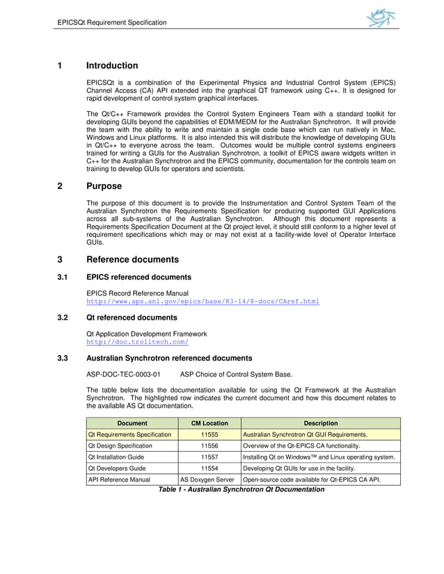Epics Qt requirements specification | PDF | Computing | Technology & Computing