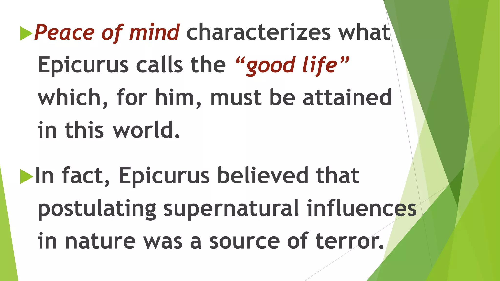 What is Epicureanism? | PDF
