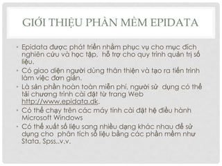 Hướng dẫn nhập số liệu với Epidata | PDF