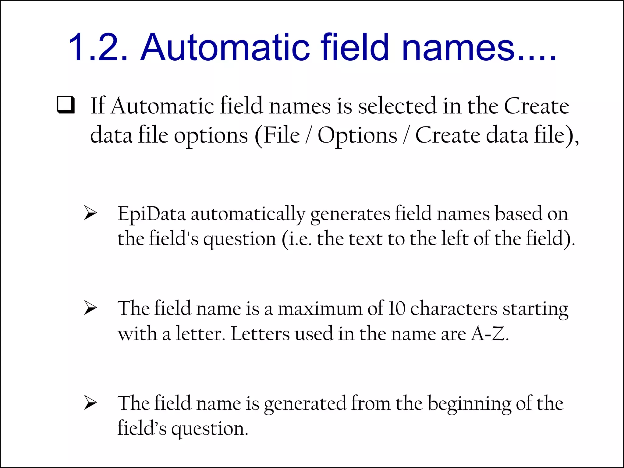 Epidata lecture note | PDF