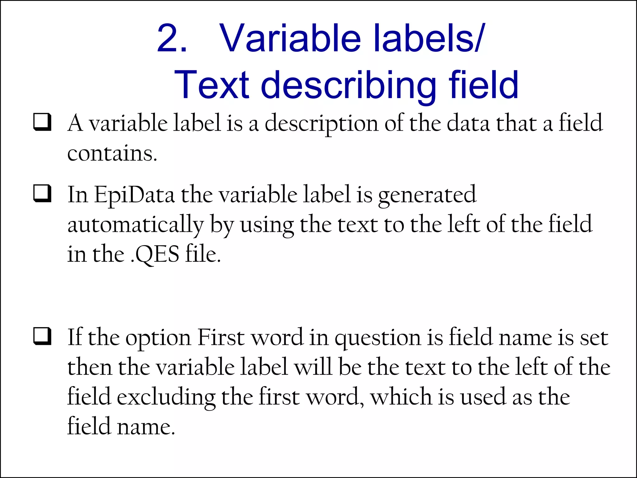 Epidata lecture note | PDF