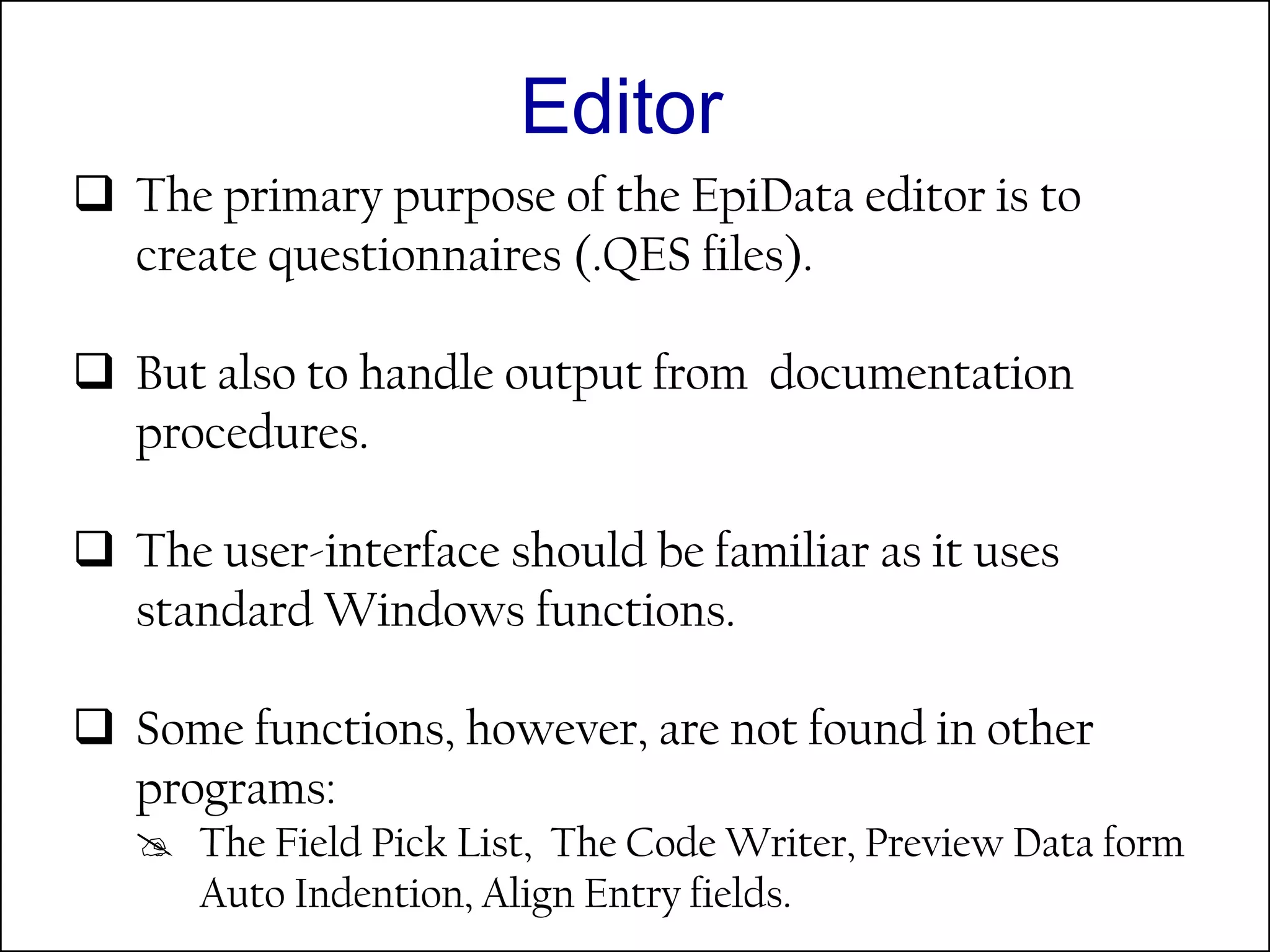 Epidata lecture note | PDF