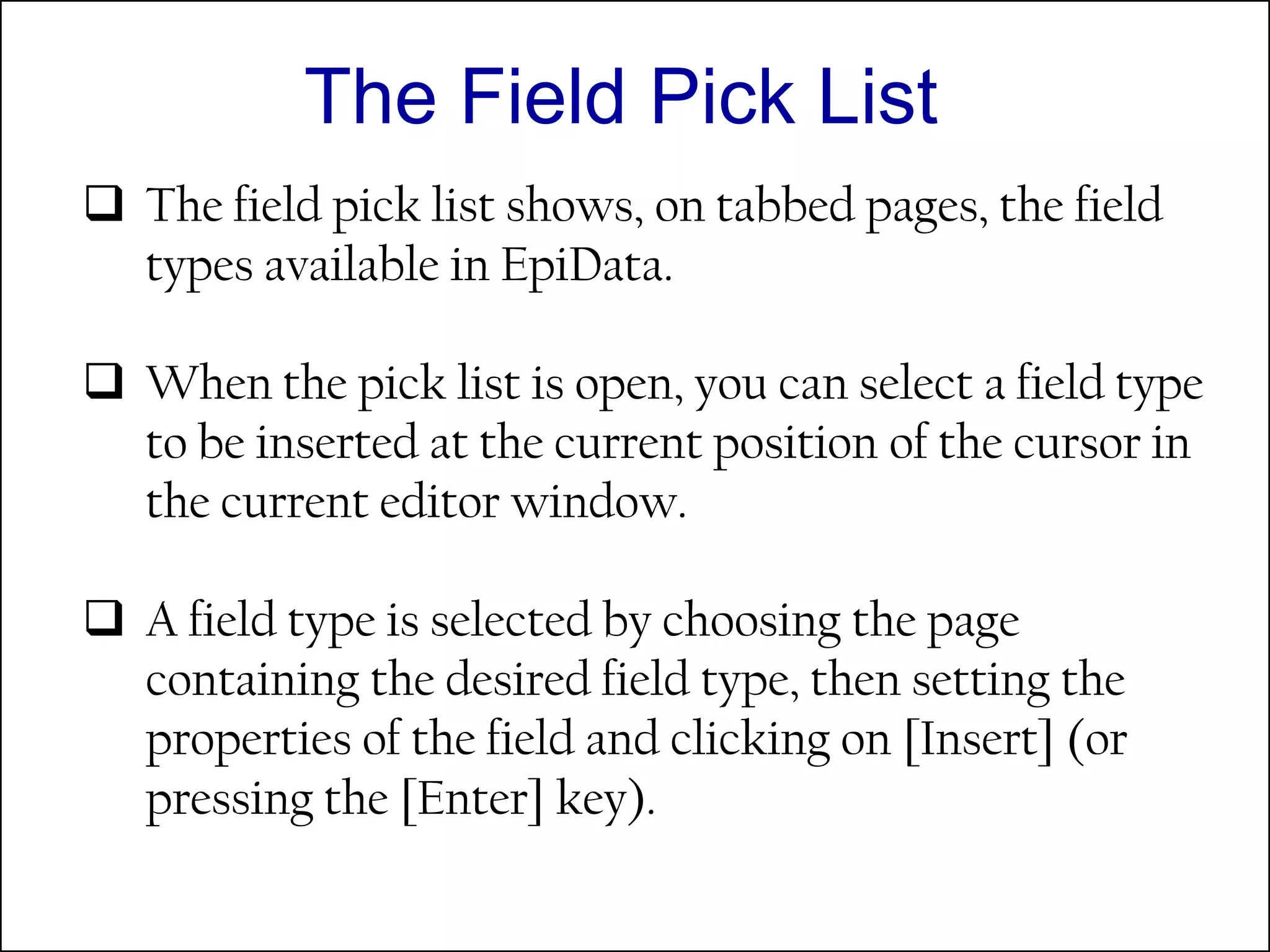 Epidata lecture note | PDF