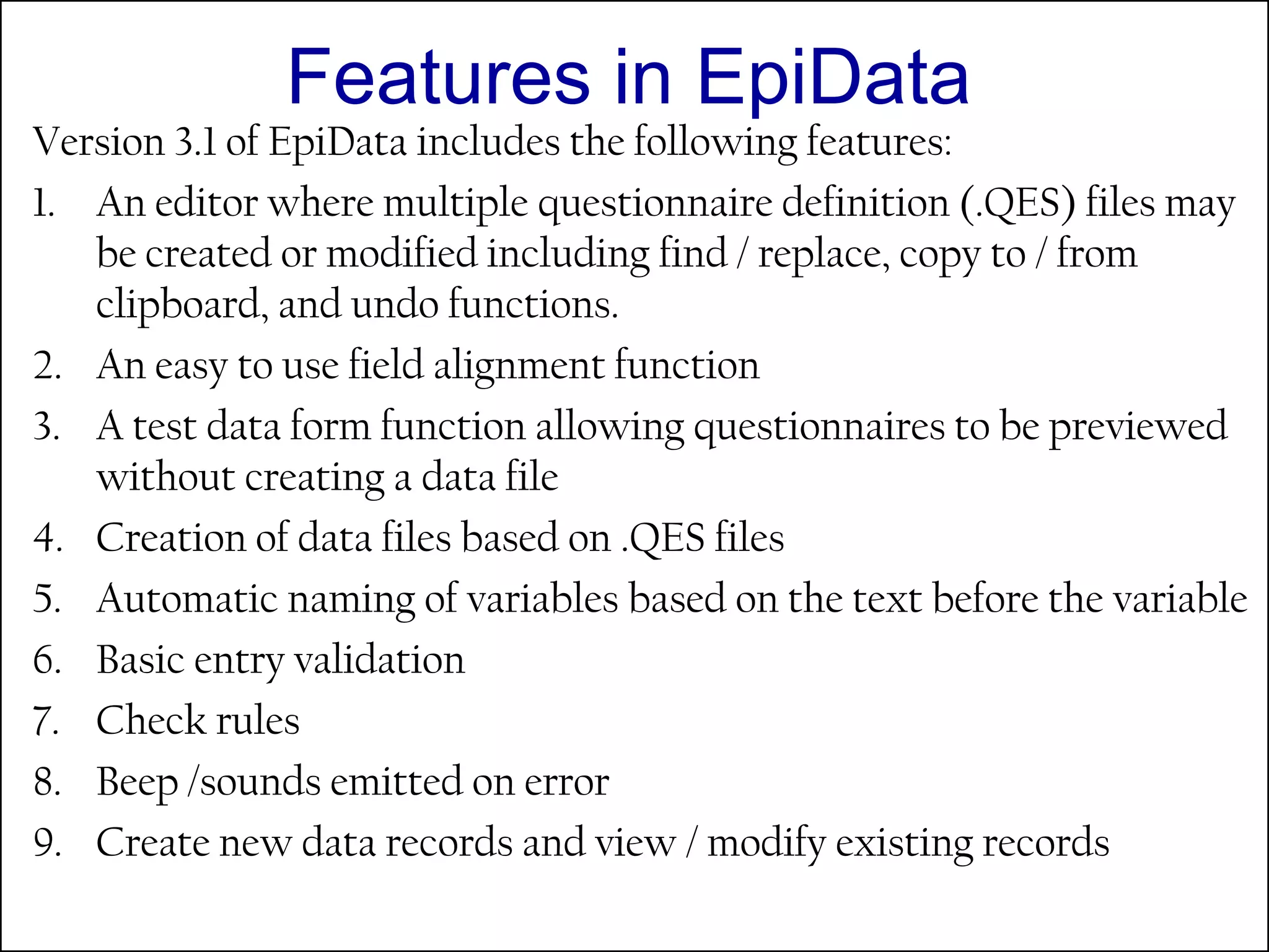Epidata lecture note | PDF | Computing | Technology & Computing