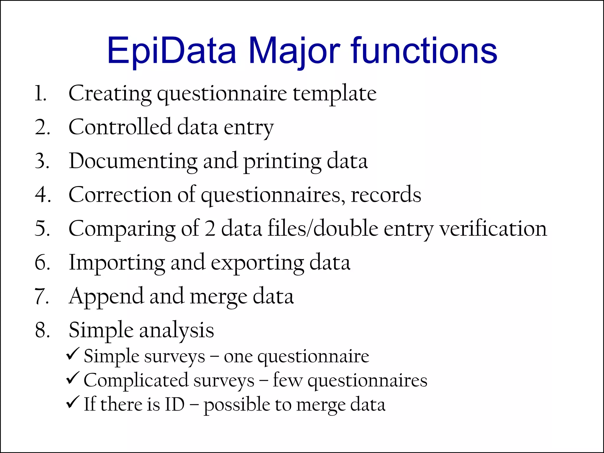 Epidata lecture note | PDF