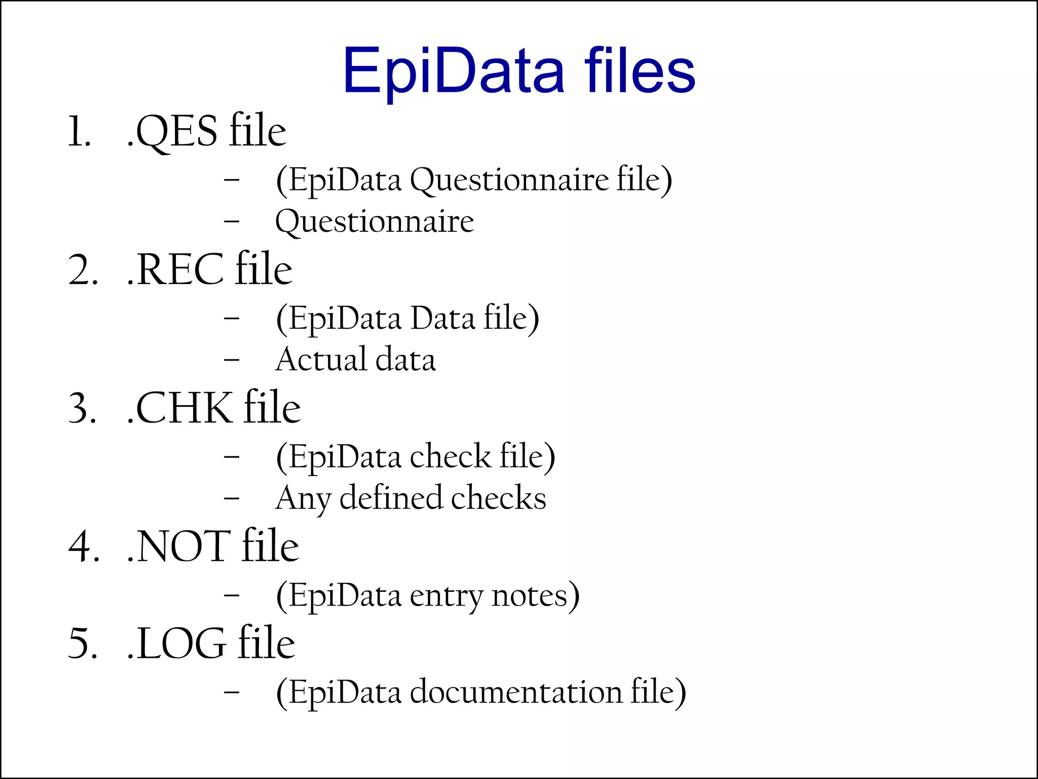 Epidata lecture note | PDF | Computing | Technology & Computing