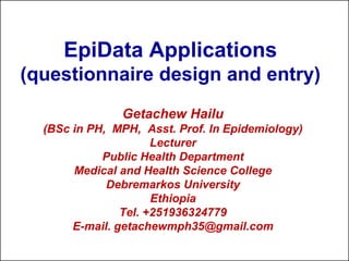 Epidata lecture note | PDF