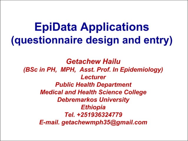 Epidata lecture note | PDF | Computing | Technology & Computing