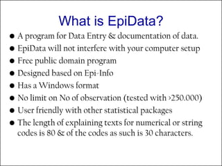 Epidata lecture note | PDF
