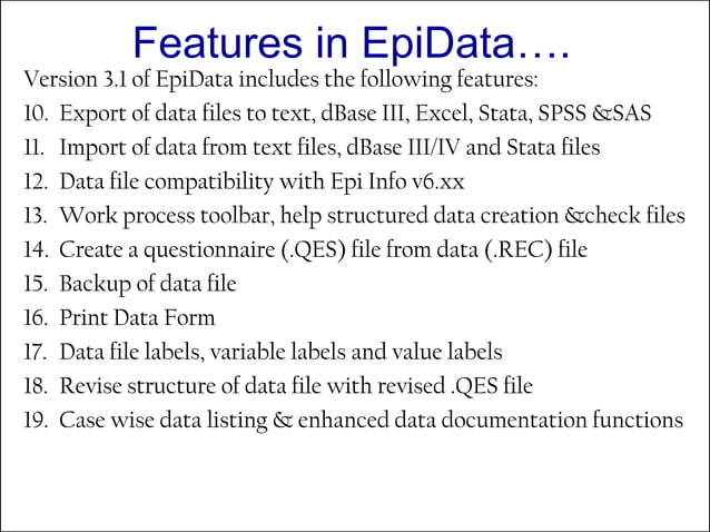 Epidata lecture note | PDF | Computing | Technology & Computing