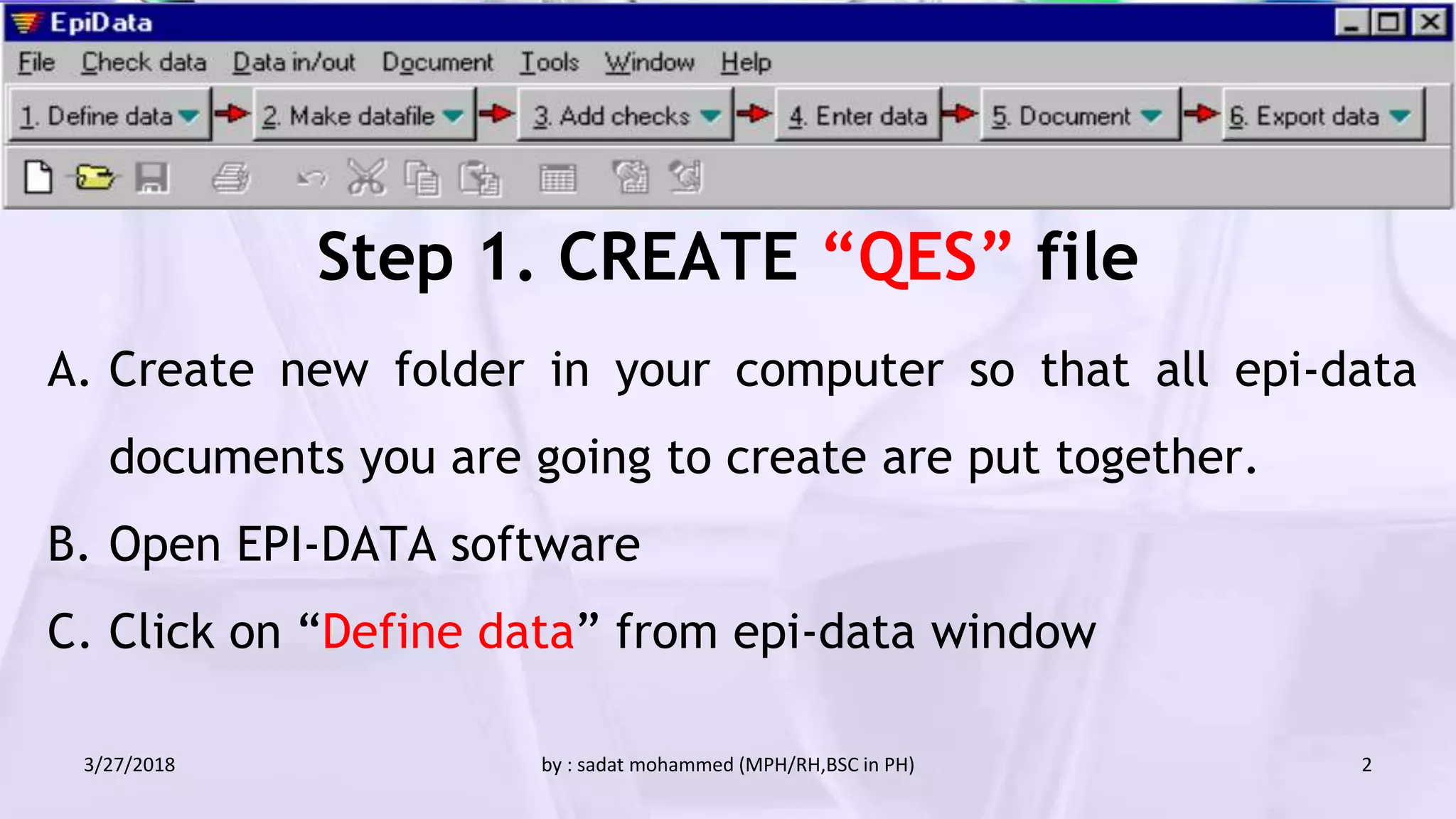 Epidata ppt user guide | PPTX