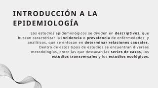 EPIDEMIOLOGÍA Y LOS DISEÑOS DE SERIES DE CASOS TRANSVERSALES Y ...