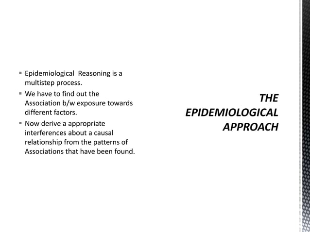 Epidemiological Approach to Disease and Intervention | PPTX