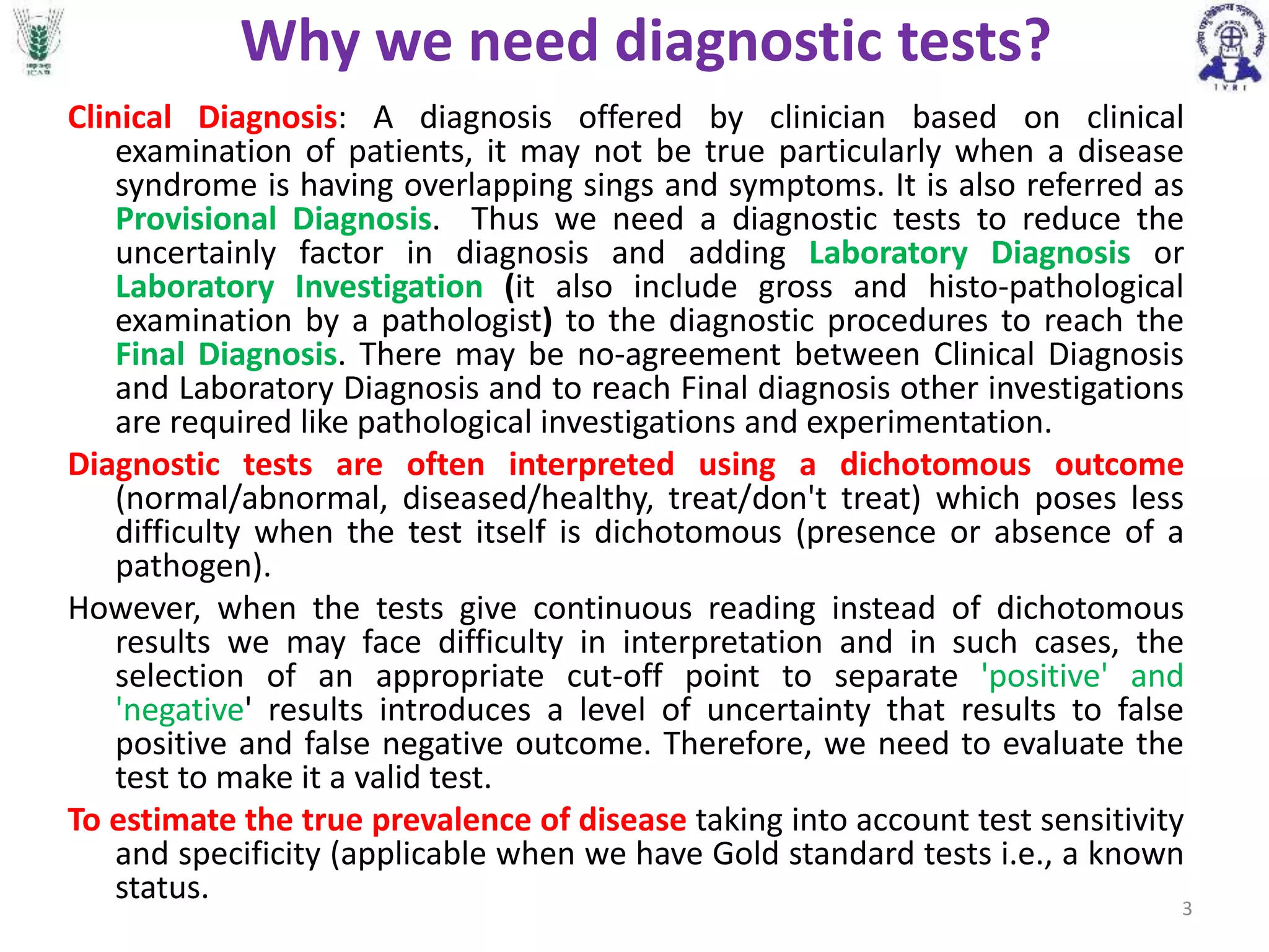 Epidemiological Approaches for Evaluation of diagnostic tests.pptx