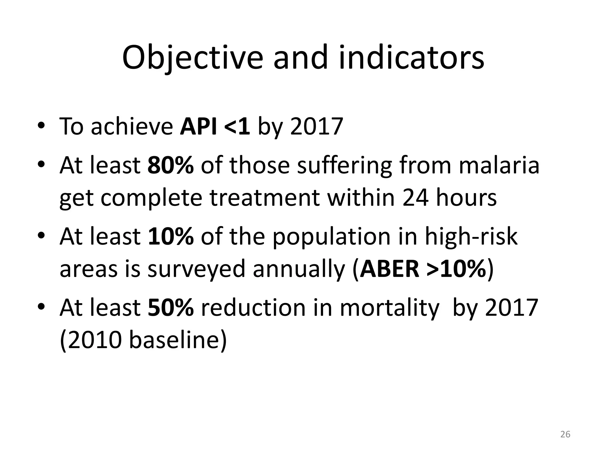 Indicators of malaria control | PPTX