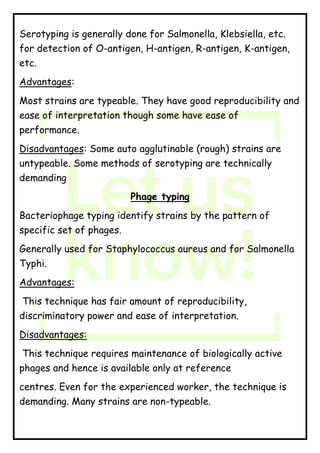 EPIDEMIOLOGICAL MARKERS Part of bacteriology contain introduction and ...