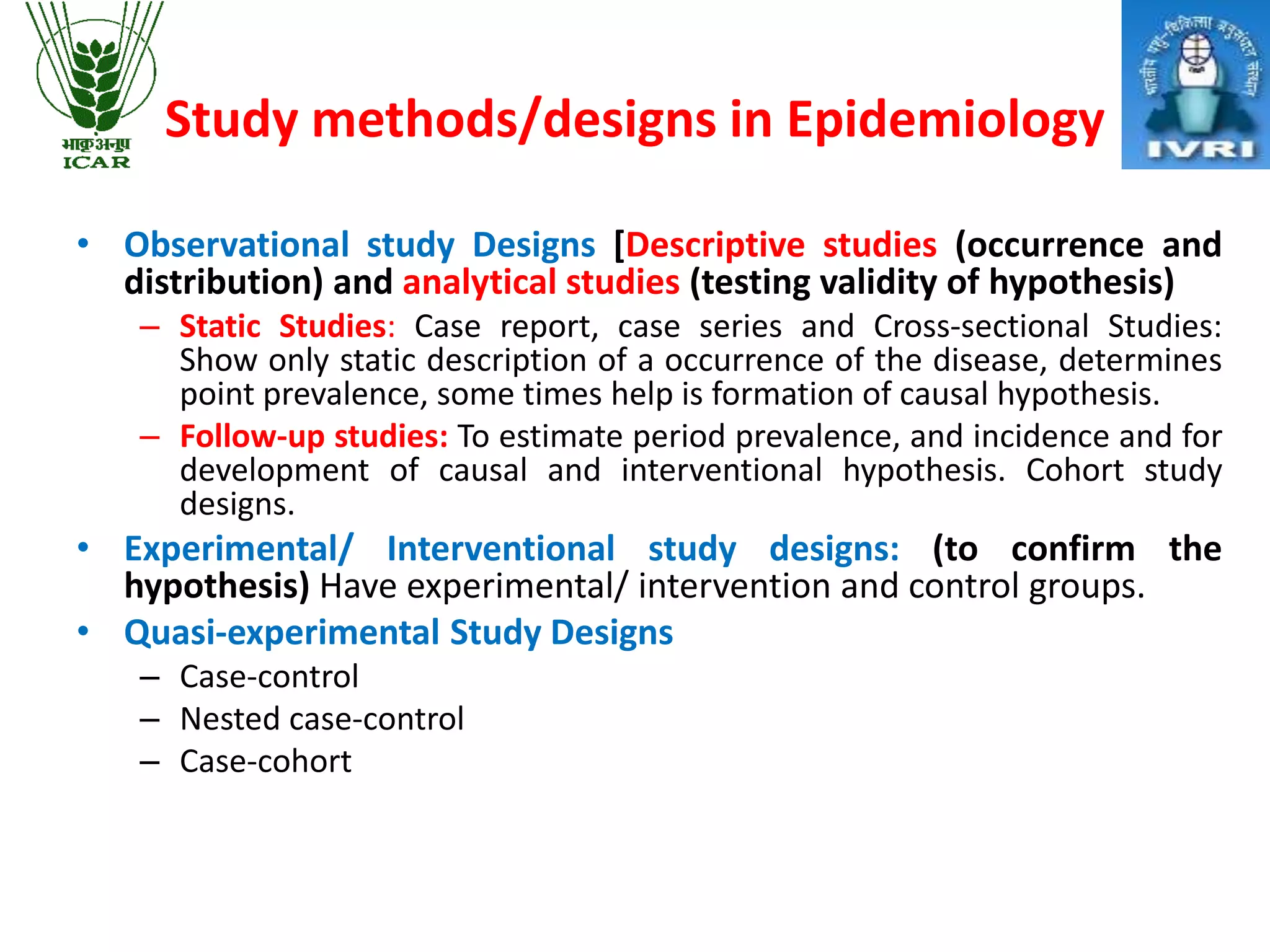 Epidemiological methods | PPTX