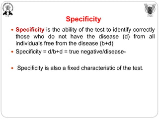 Epidemiological method to determine utility of a diagnostic test | PPTX