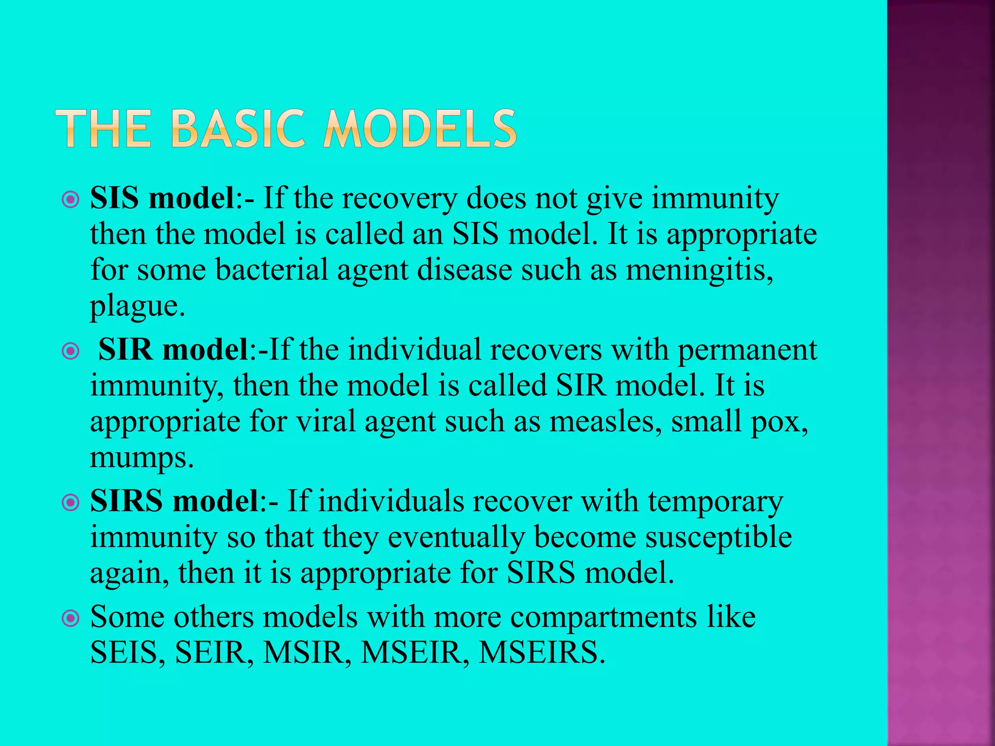 Epidemiological modelling | PPTX