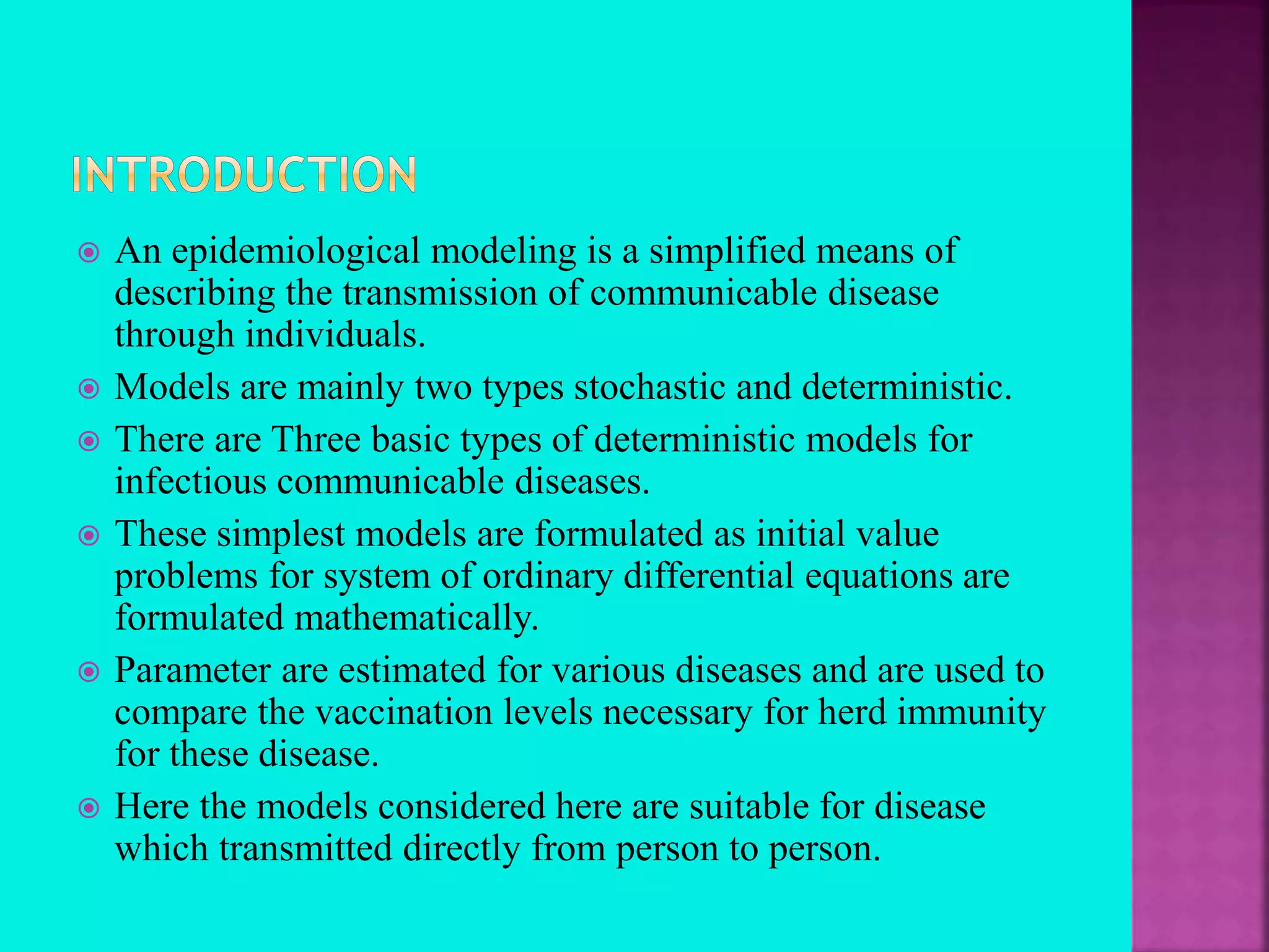 Epidemiological modelling | PPTX