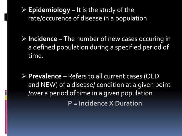 Epidemiological statistics | PPTX | Infectious Diseases | Diseases and ...