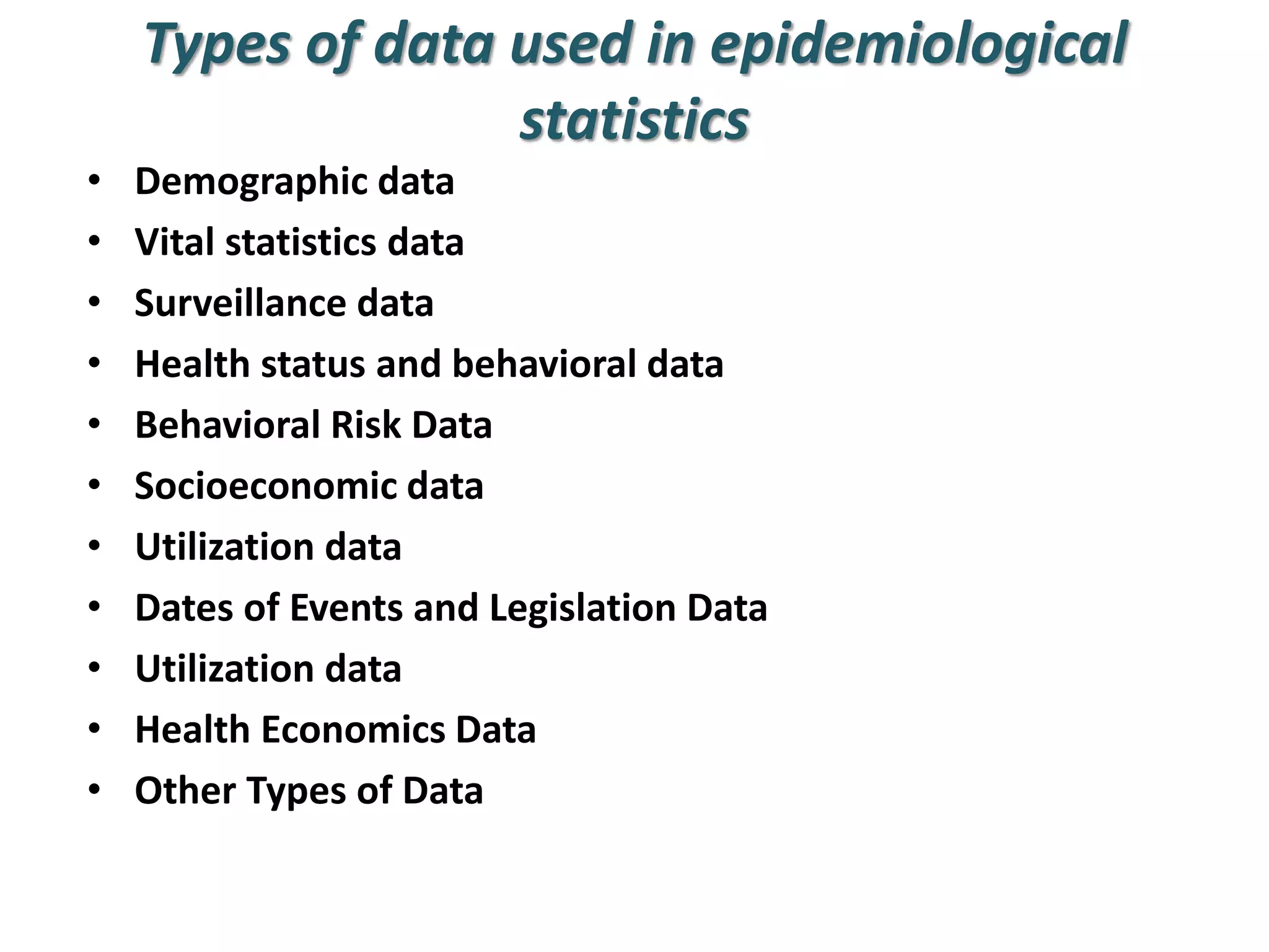 Epidemiological statistics II | PPT