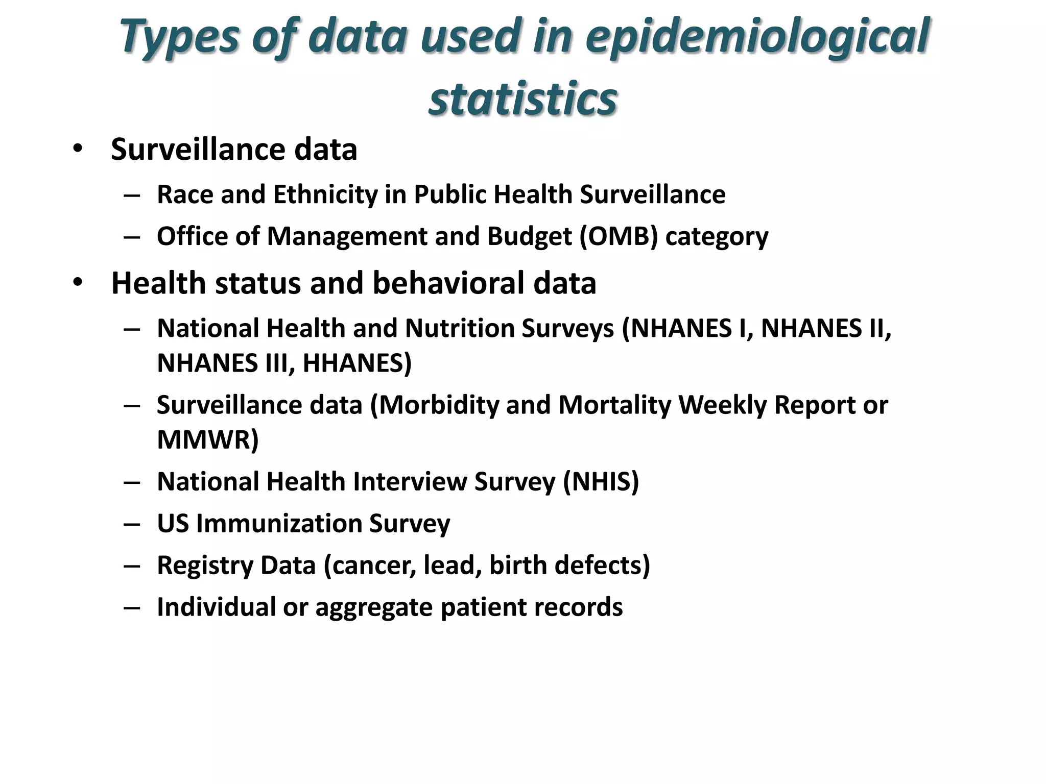 Epidemiological statistics II | PPT