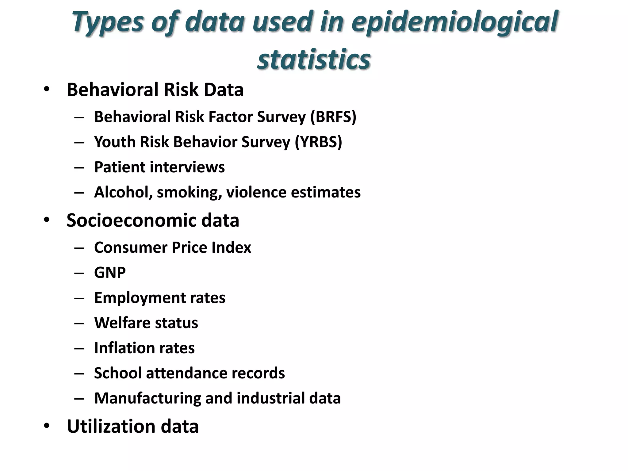 Epidemiological statistics II | PPT