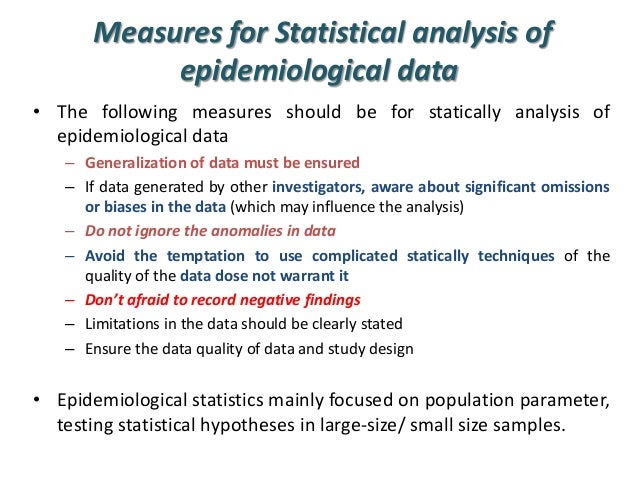 Epidemiological statistics II