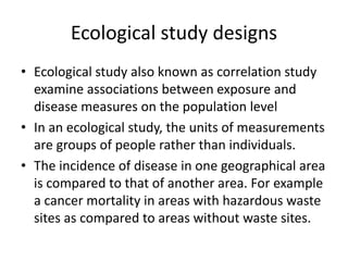 Epidemiological study designs | PPTX