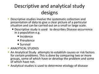 Epidemiological study designs | PPTX