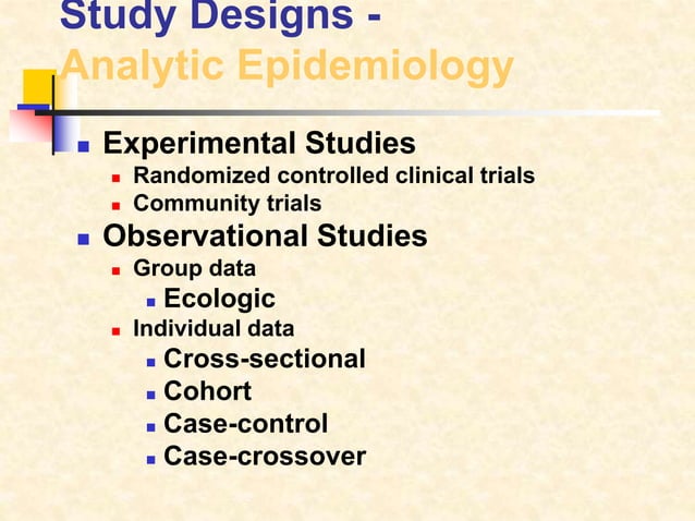 Epidemiological study designs | PPT