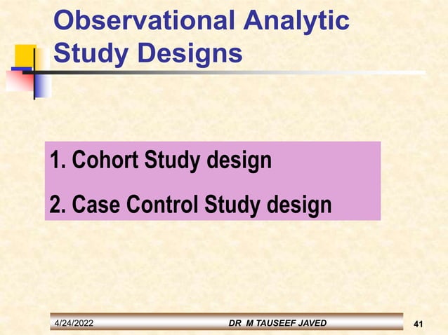 Epidemiological study designs | PPT