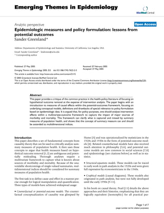 Epidemiologic measures and policy formulation lessons from potential ...