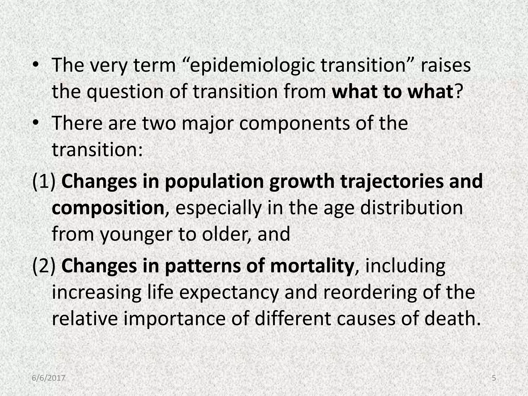 Epidemiologic transition | PPTX