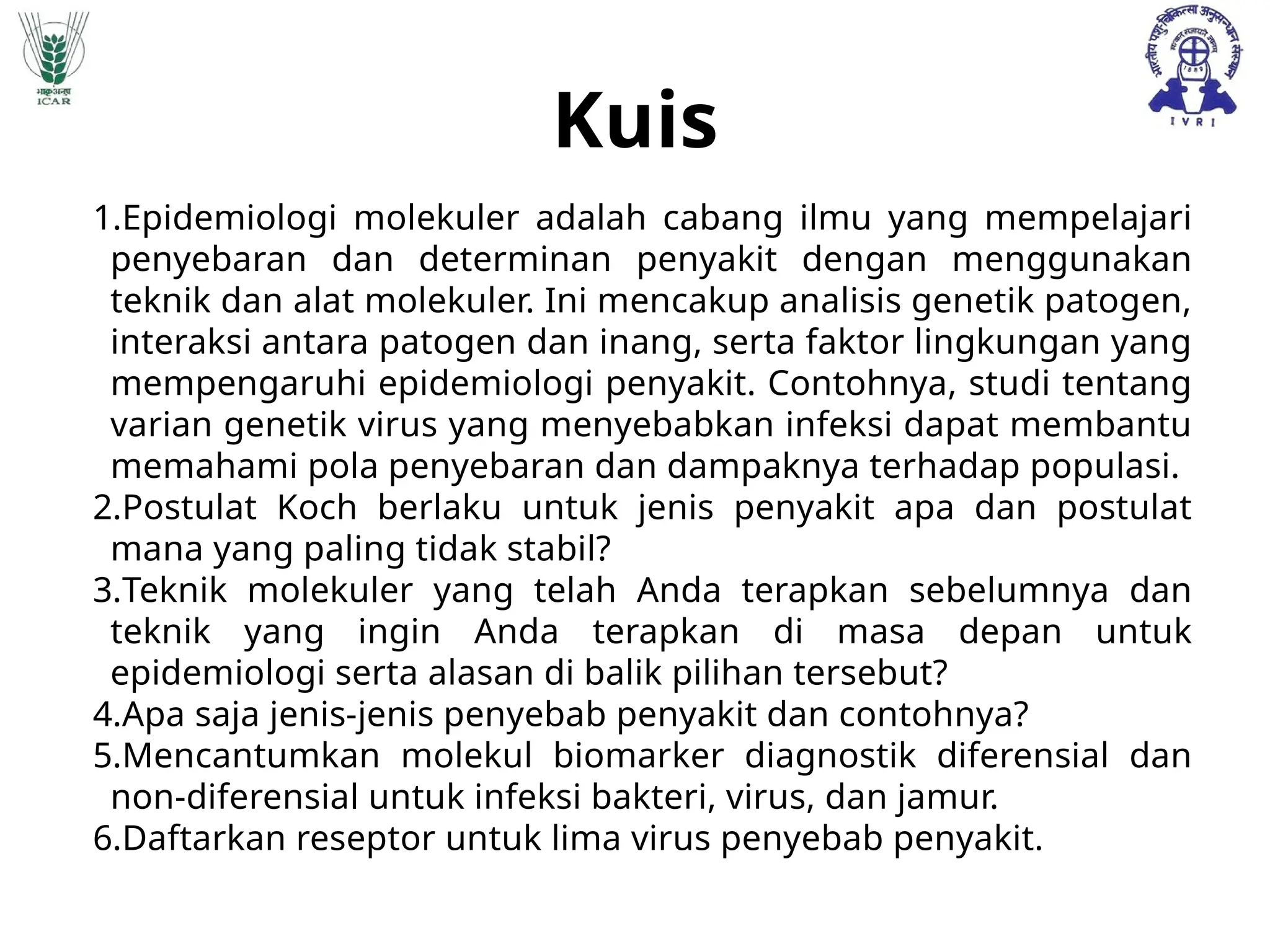 Materi Kuliah epidemiologi molecular.pptx. | PPTX