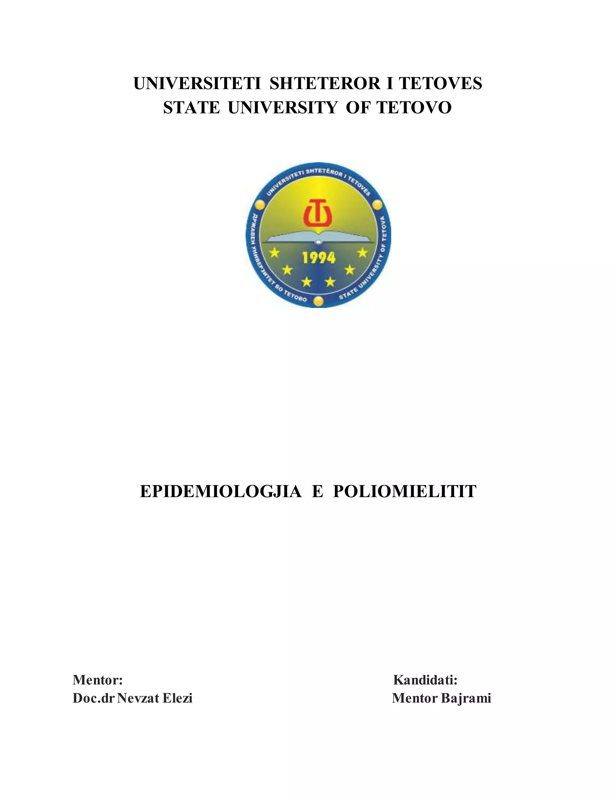 Epidemiologjia e poliomielitit | DOCX