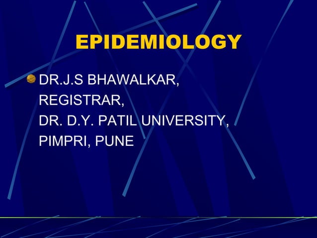 Epidemiology | PPT
