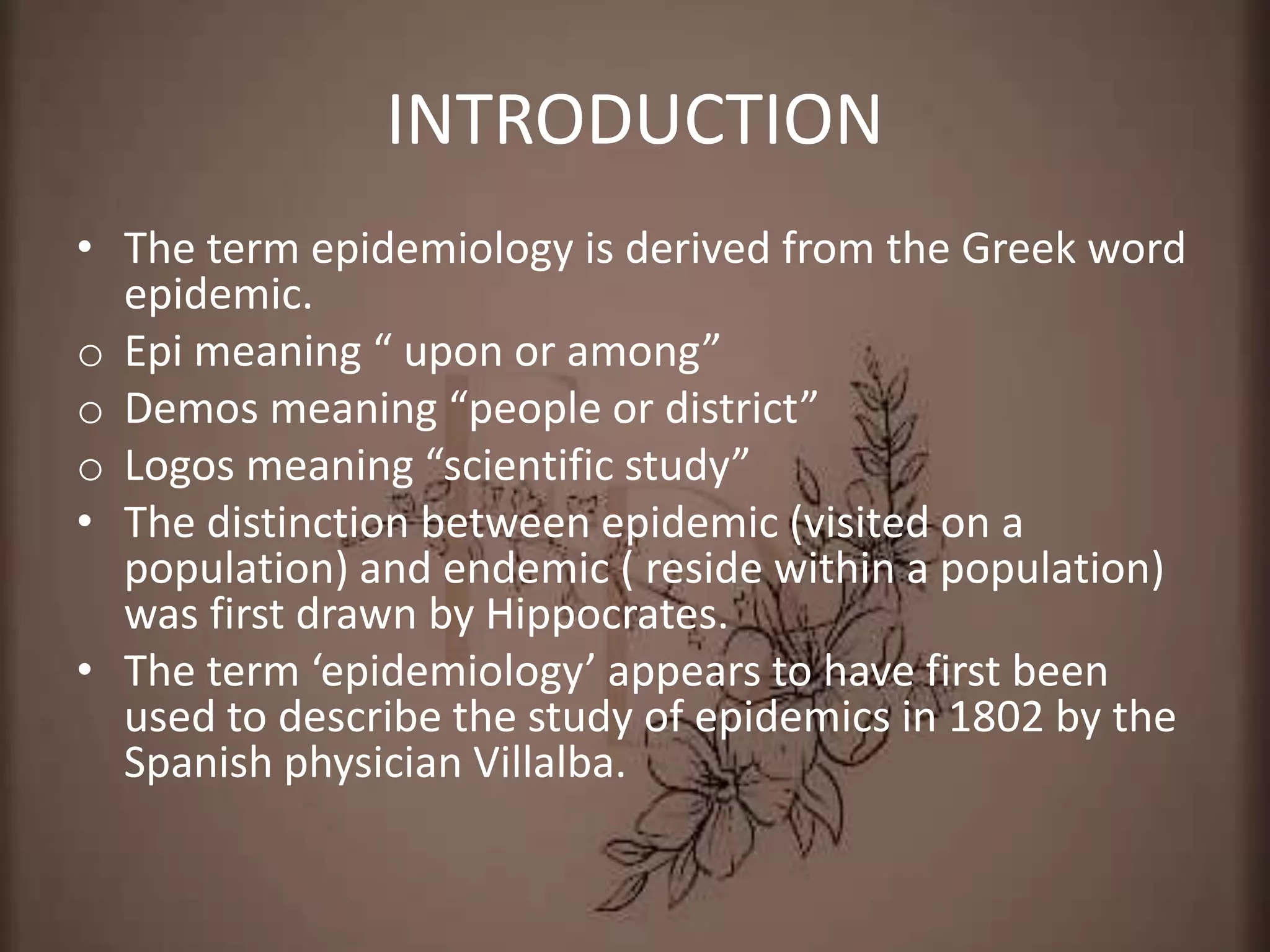 EPIDEMIOLOGY | PPTX