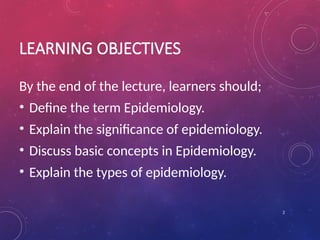 Introduction to Epidemiology for Public Health students | PPTX