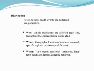 Epidemiology,Definition, Distribution,Determinants | PPTX